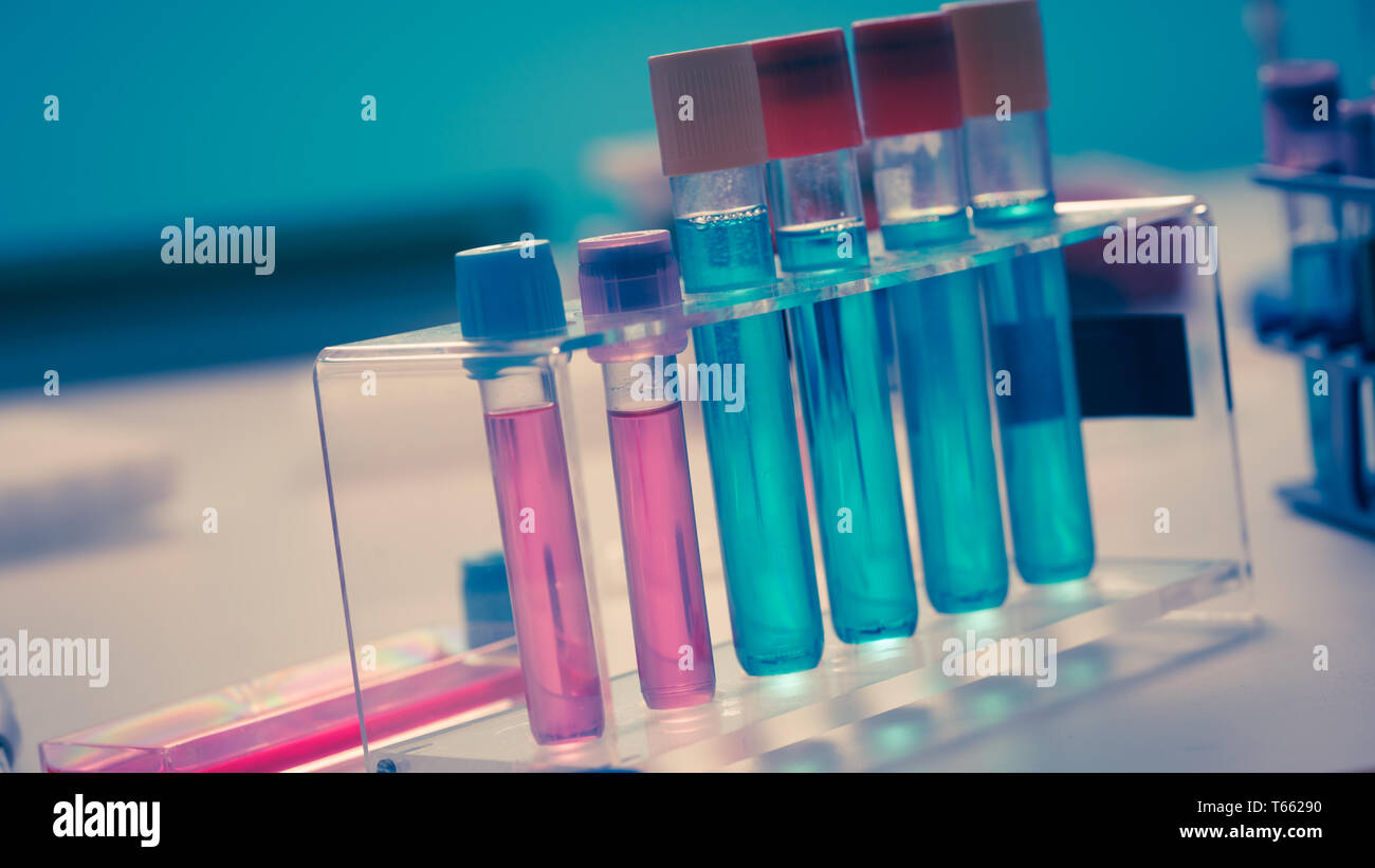Test tubes and flasks in a chemical laboratory Stock Photo - Alamy