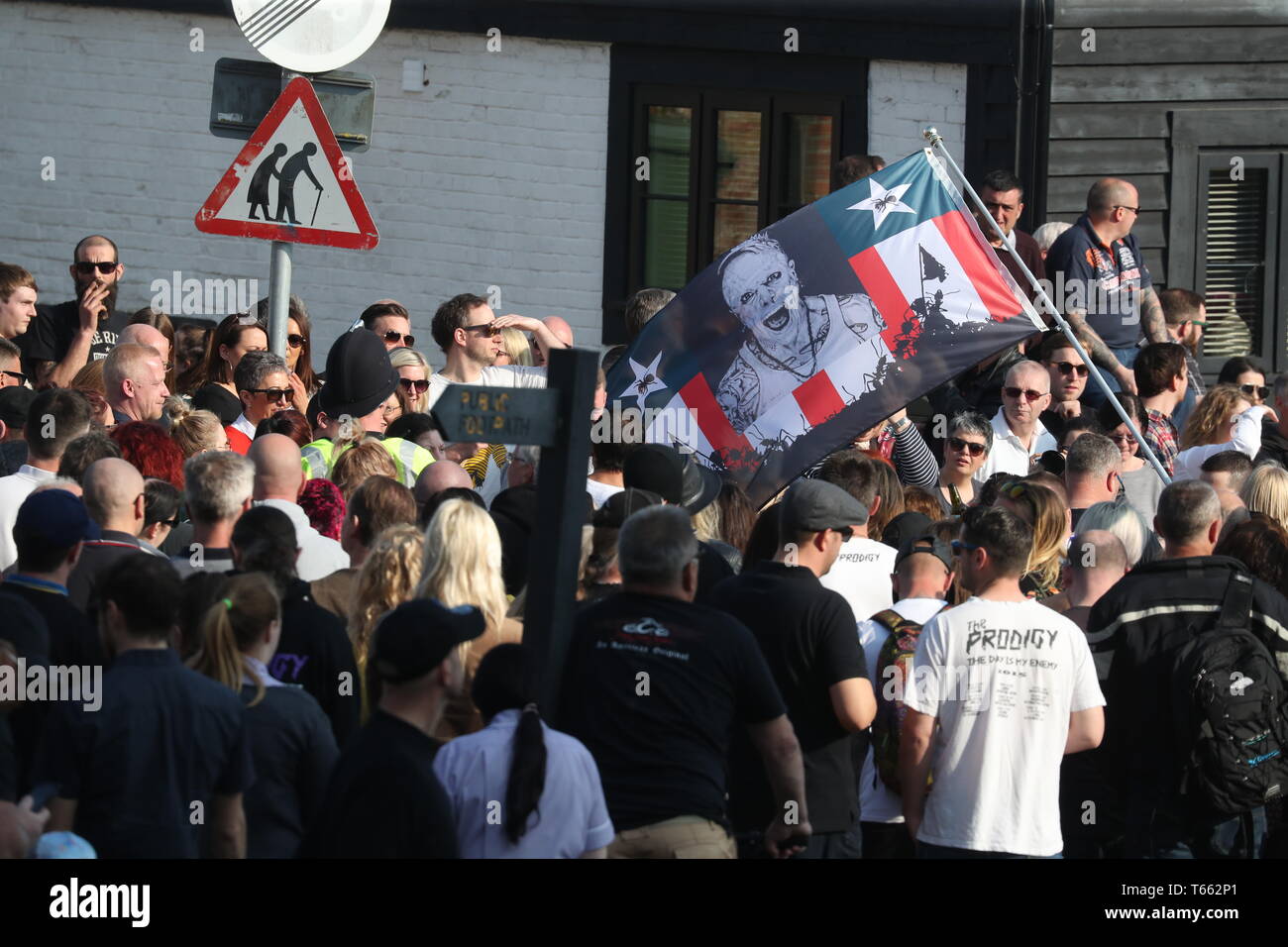 The funeral of The Prodigy vocalist Keith Flint at St. Mary’s Church in ...