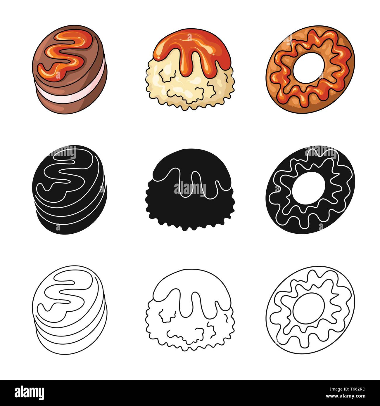 Vector illustration of confectionery and culinary logo. Set of ...