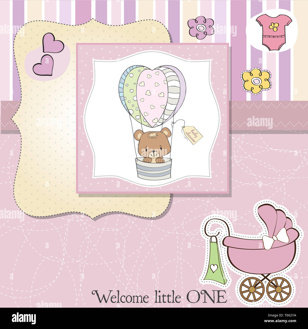 new baby girl announcement card Stock Photo - Alamy