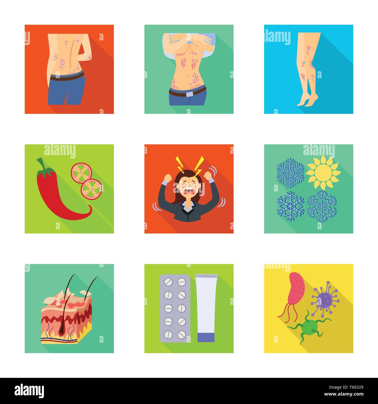 Heat rash woman Cut Out Stock Images & Pictures - Alamy