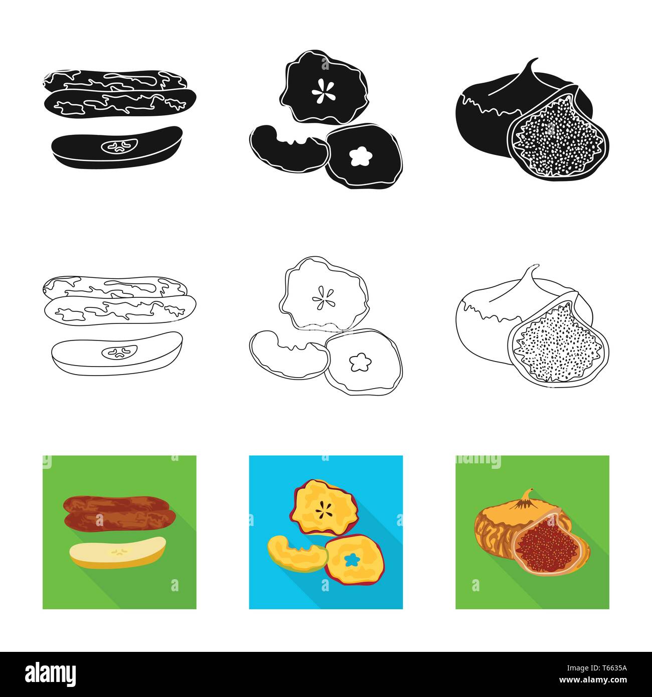 Vector illustration of food and raw icon. Set of food and nature stock ...