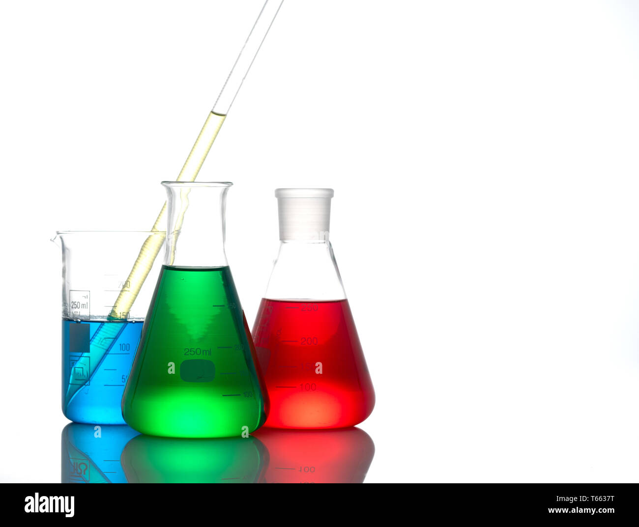 Chemical science glass on white background Stock Photo - Alamy