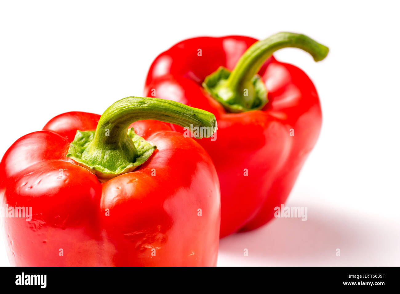 Red organic snack pepper, bellpepper isolated on white background Stock ...