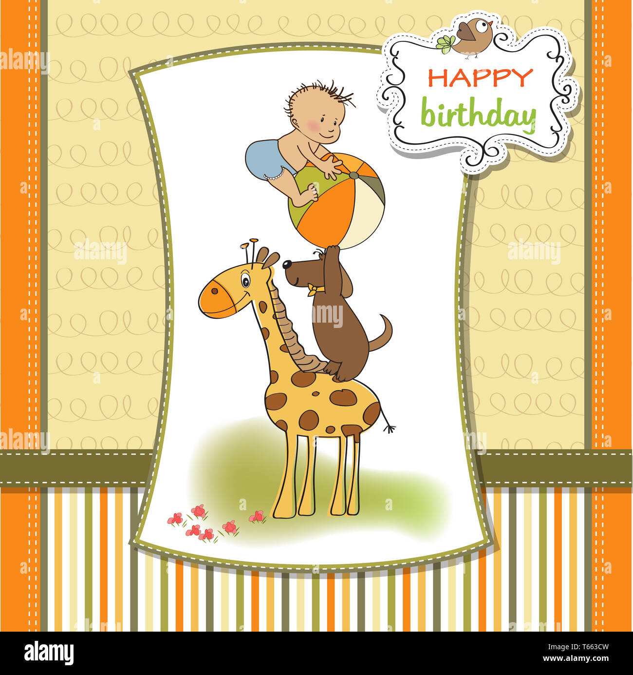 funny cartoon birthday greeting card Stock Photo - Alamy
