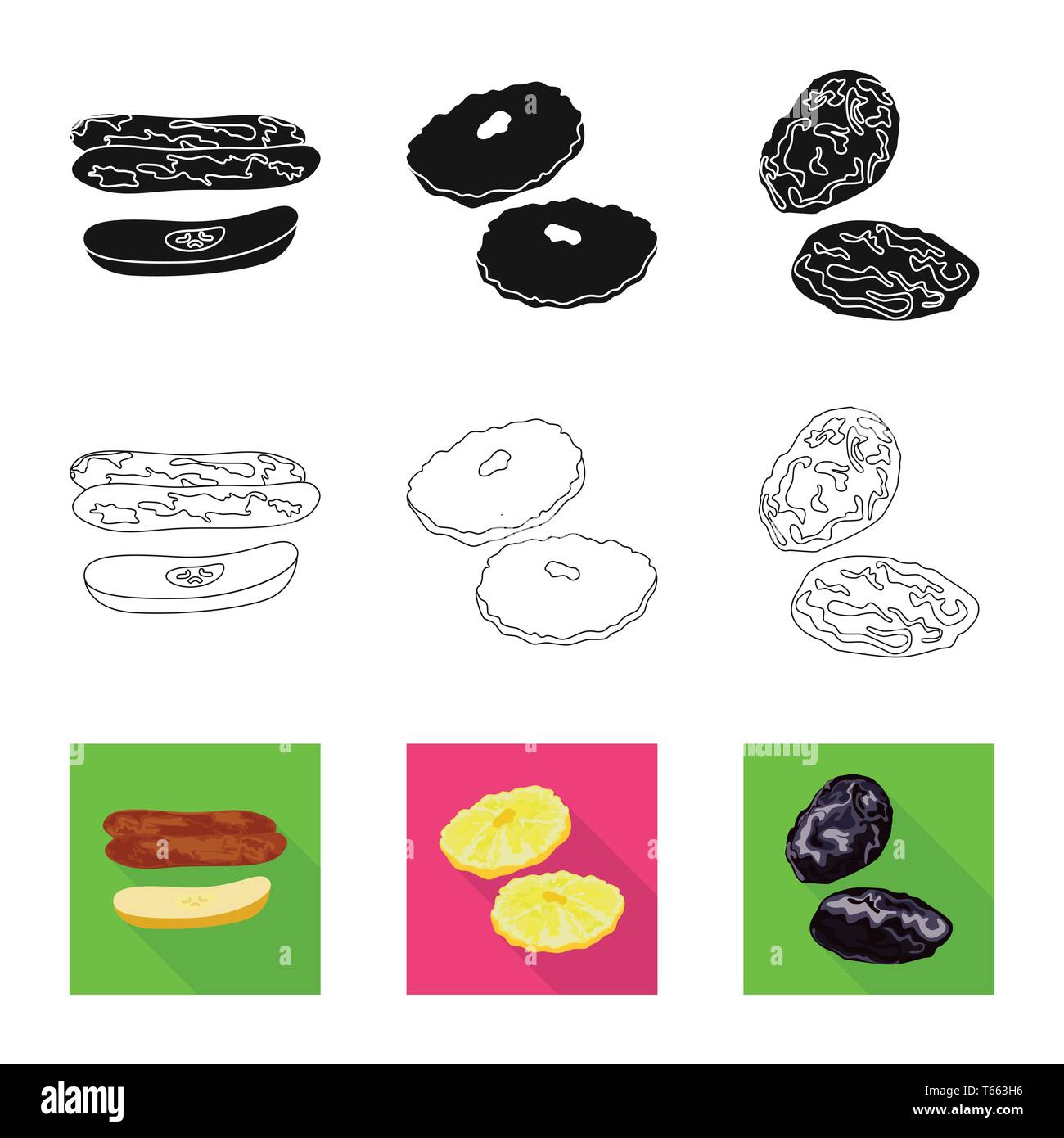 Vector design of food and raw icon. Collection of food and nature ...