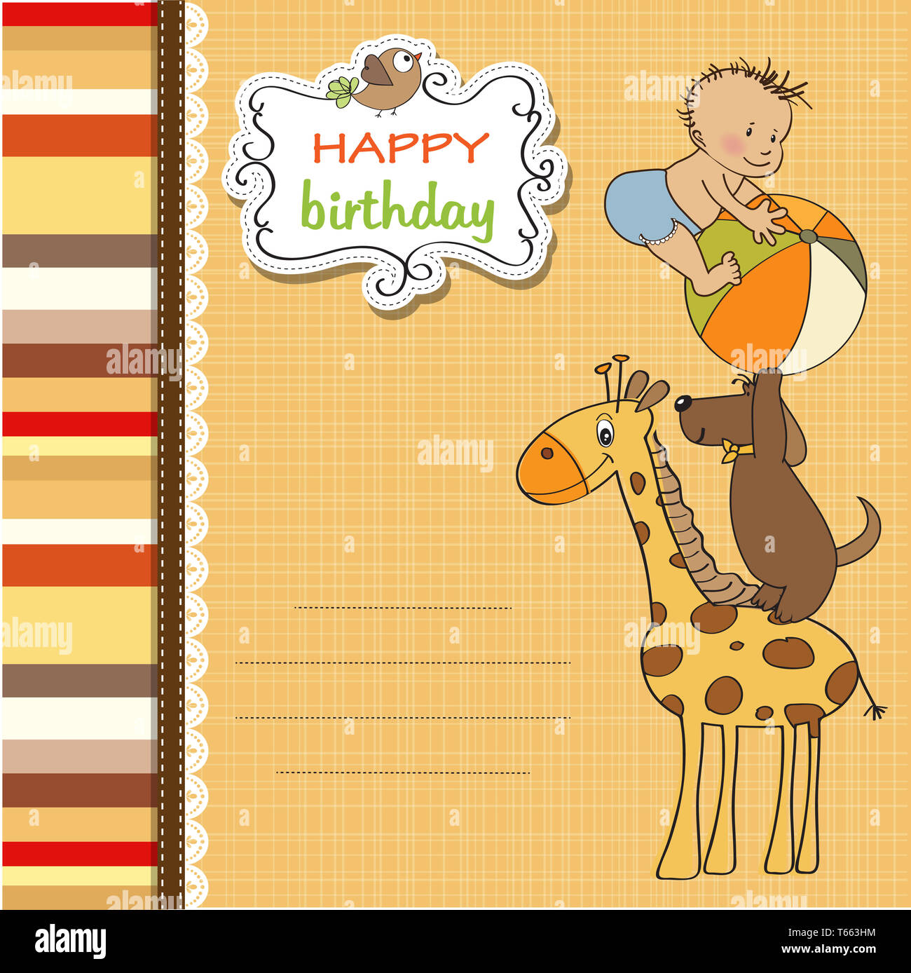 funny cartoon birthday greeting card Stock Photo - Alamy