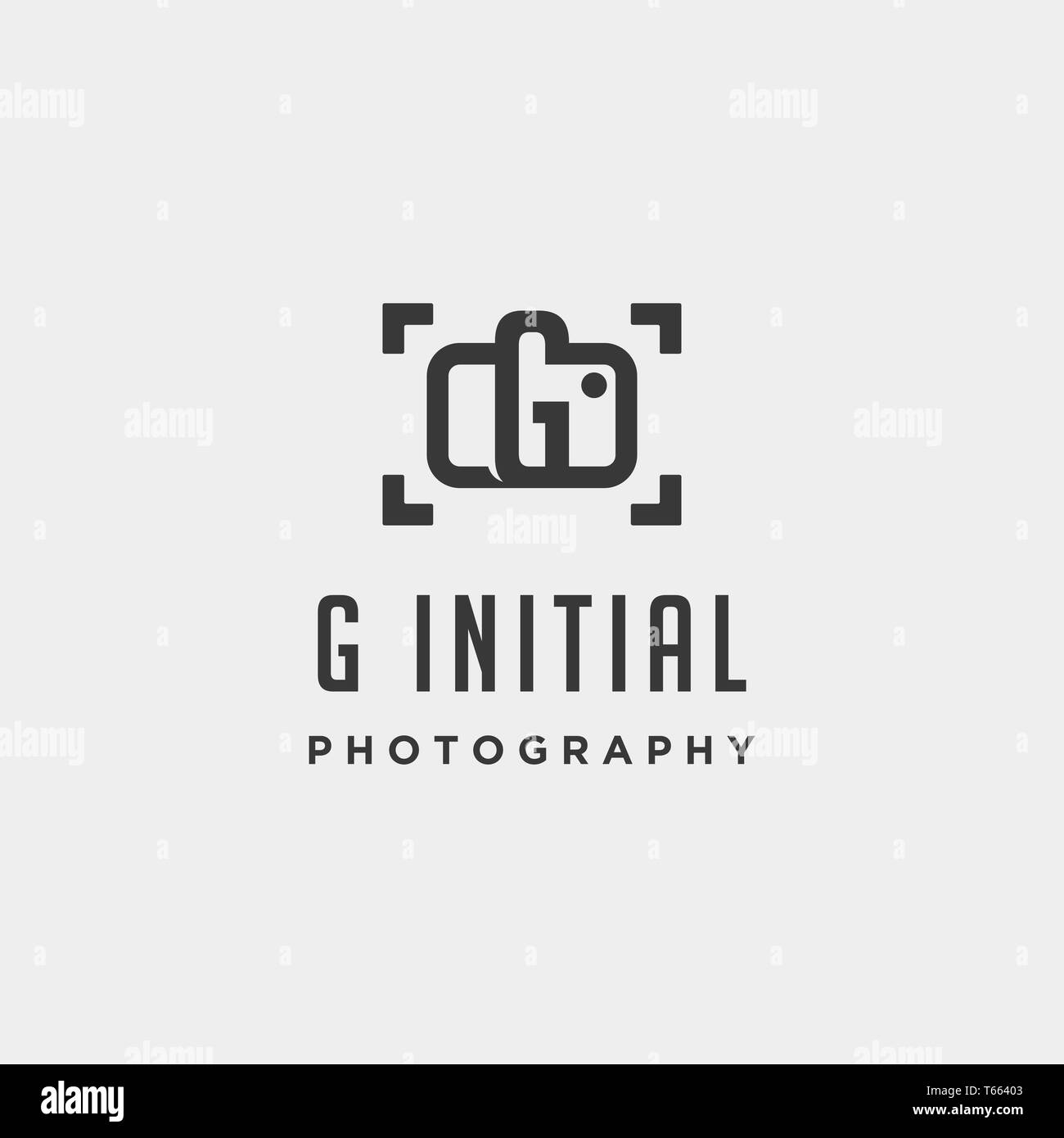 g initial photography logo template vector design icon element Stock ...