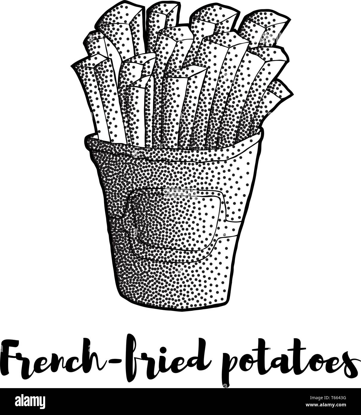 Illustration of hand drawn french fries potato Stock Vector Image & Art ...