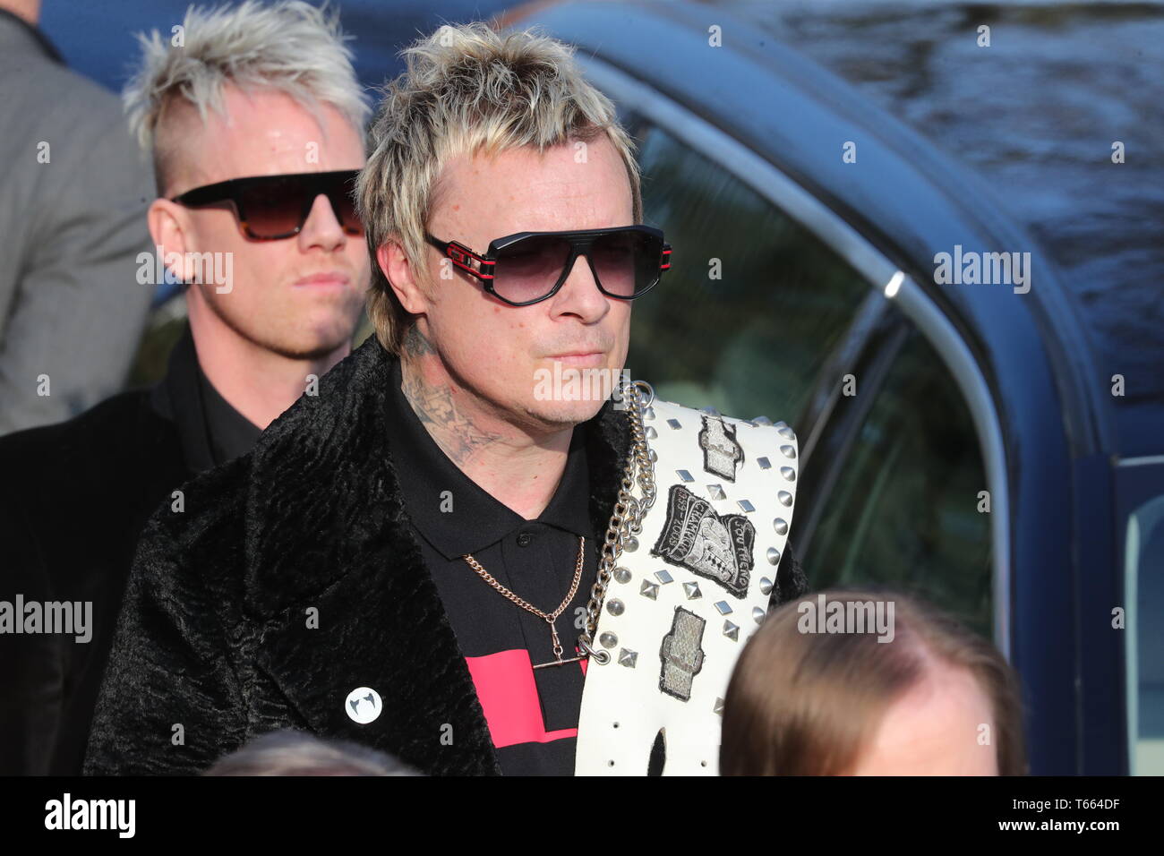 The funeral of The Prodigy vocalist Keith Flint at St. Mary’s Church in ...