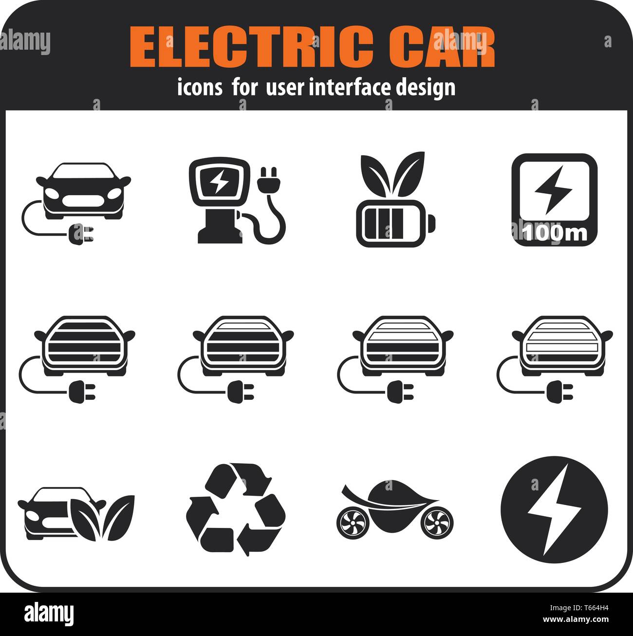 Electric car icons Stock Vector Image & Art - Alamy