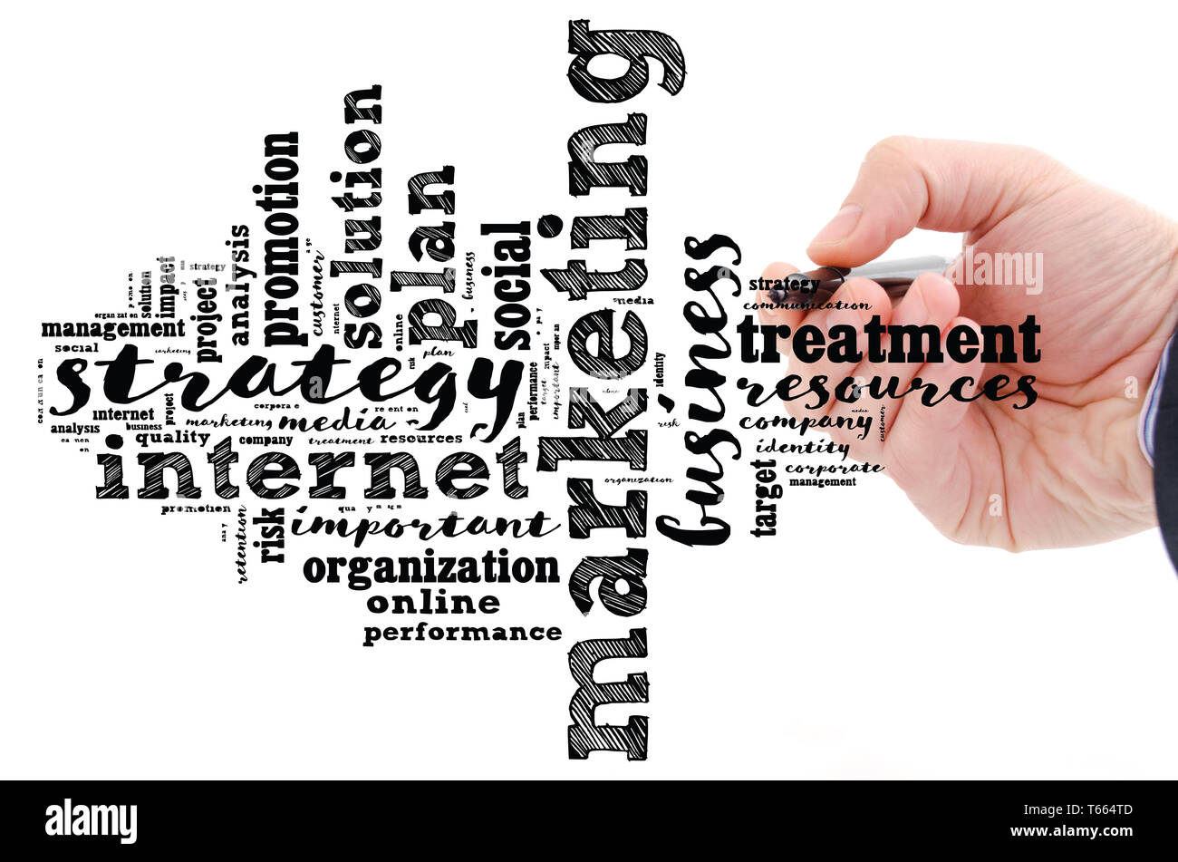 Marketing word cloud concept over white background Stock Photo - Alamy