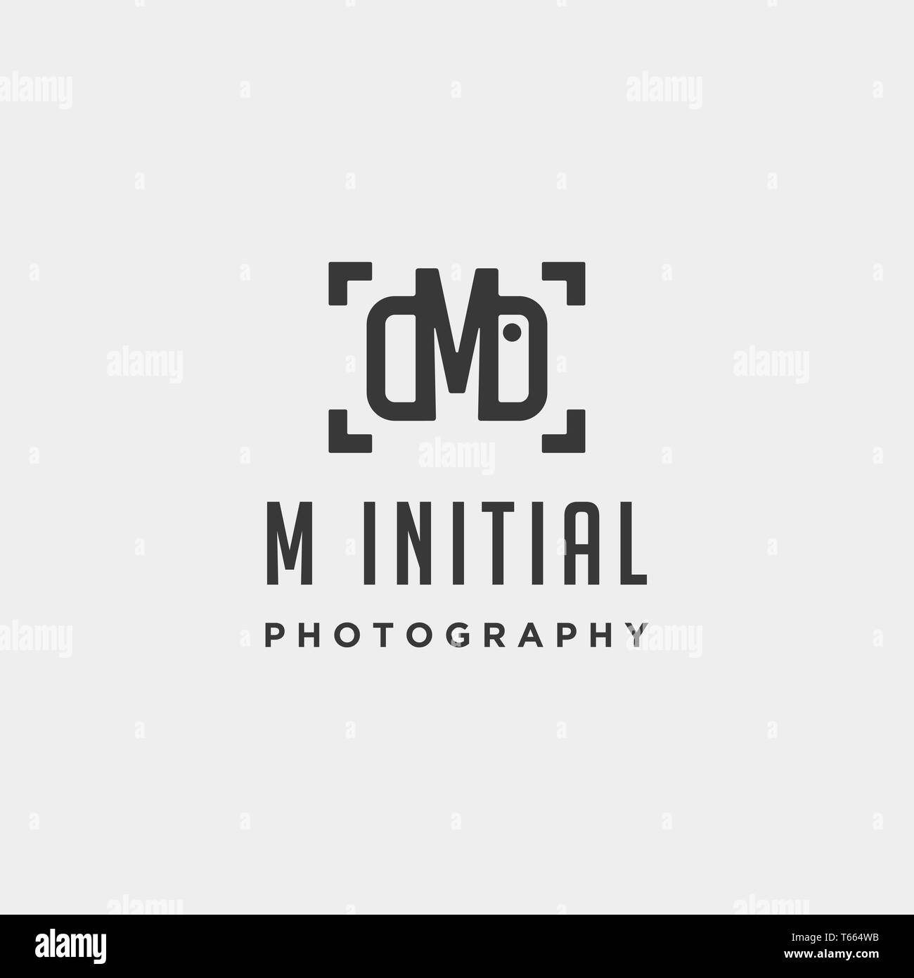 m initial photography logo template vector design icon element Stock ...