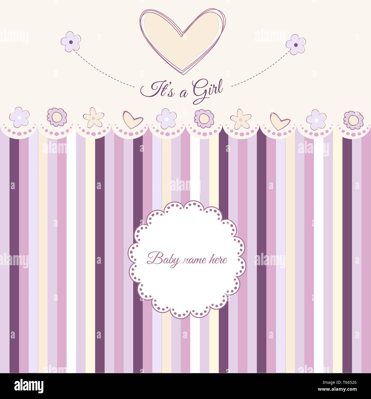 Baby girl announcement Stock Photo - Alamy