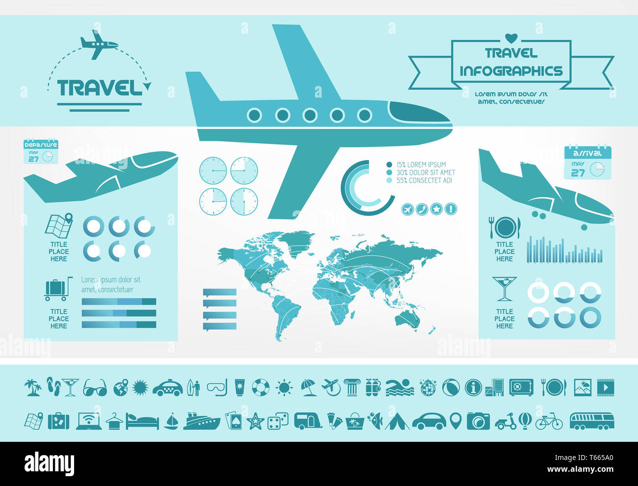 Travel Infographic Template Stock Photo - Alamy