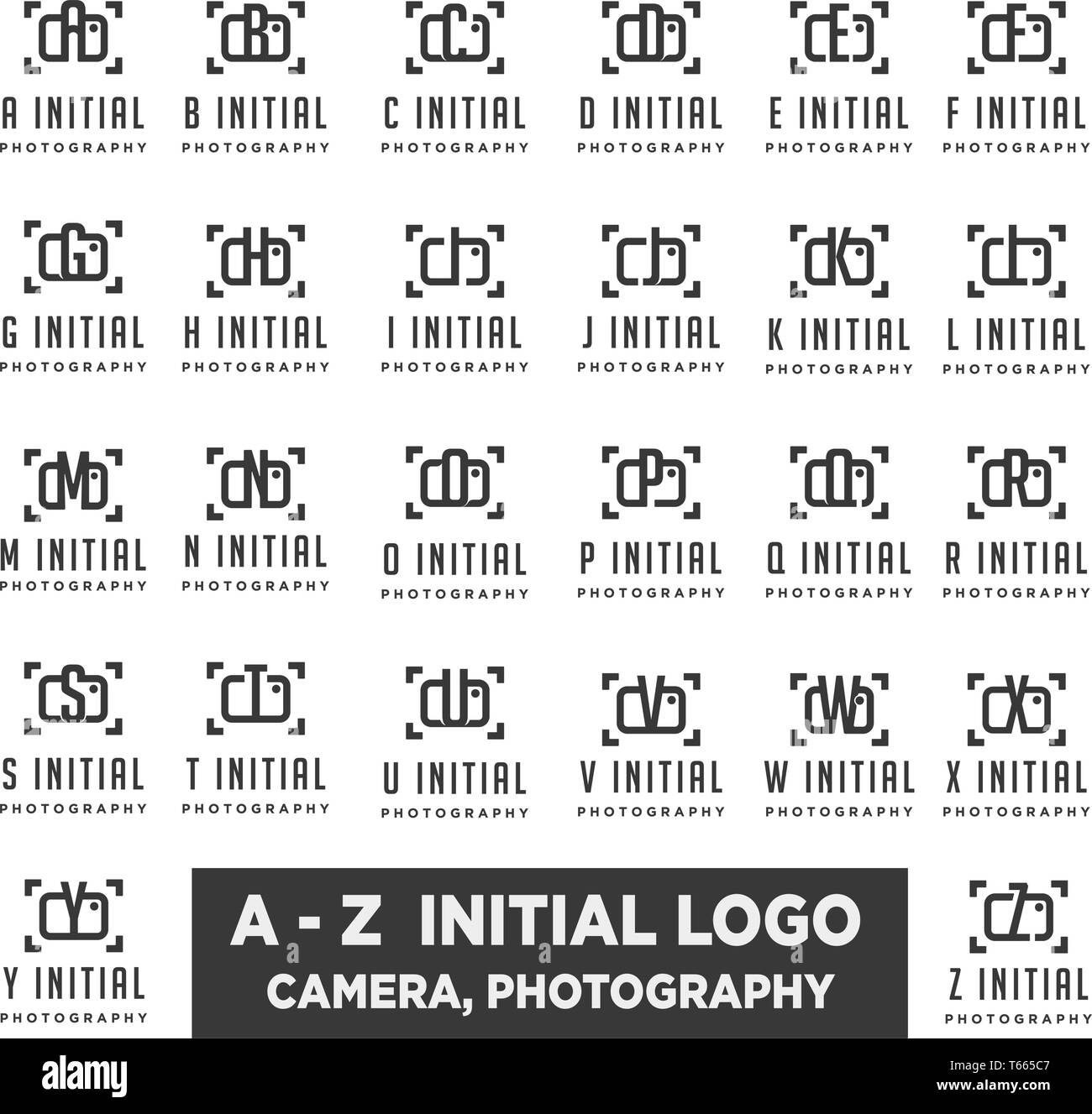 A-Z initial photography logo collection vector design icon element ...