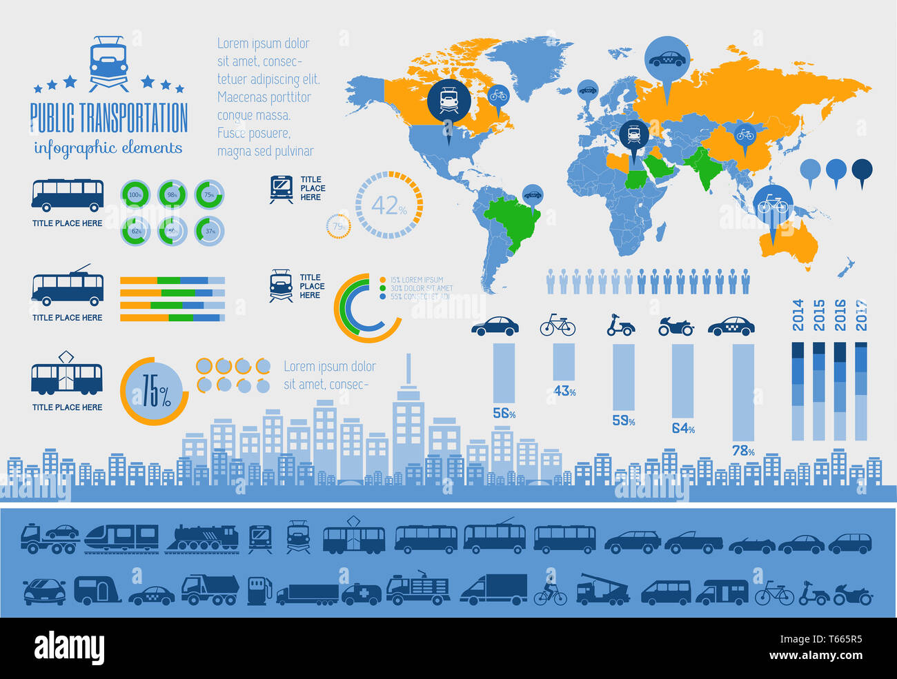 Transportation Infographic Template Stock Photo - Alamy
