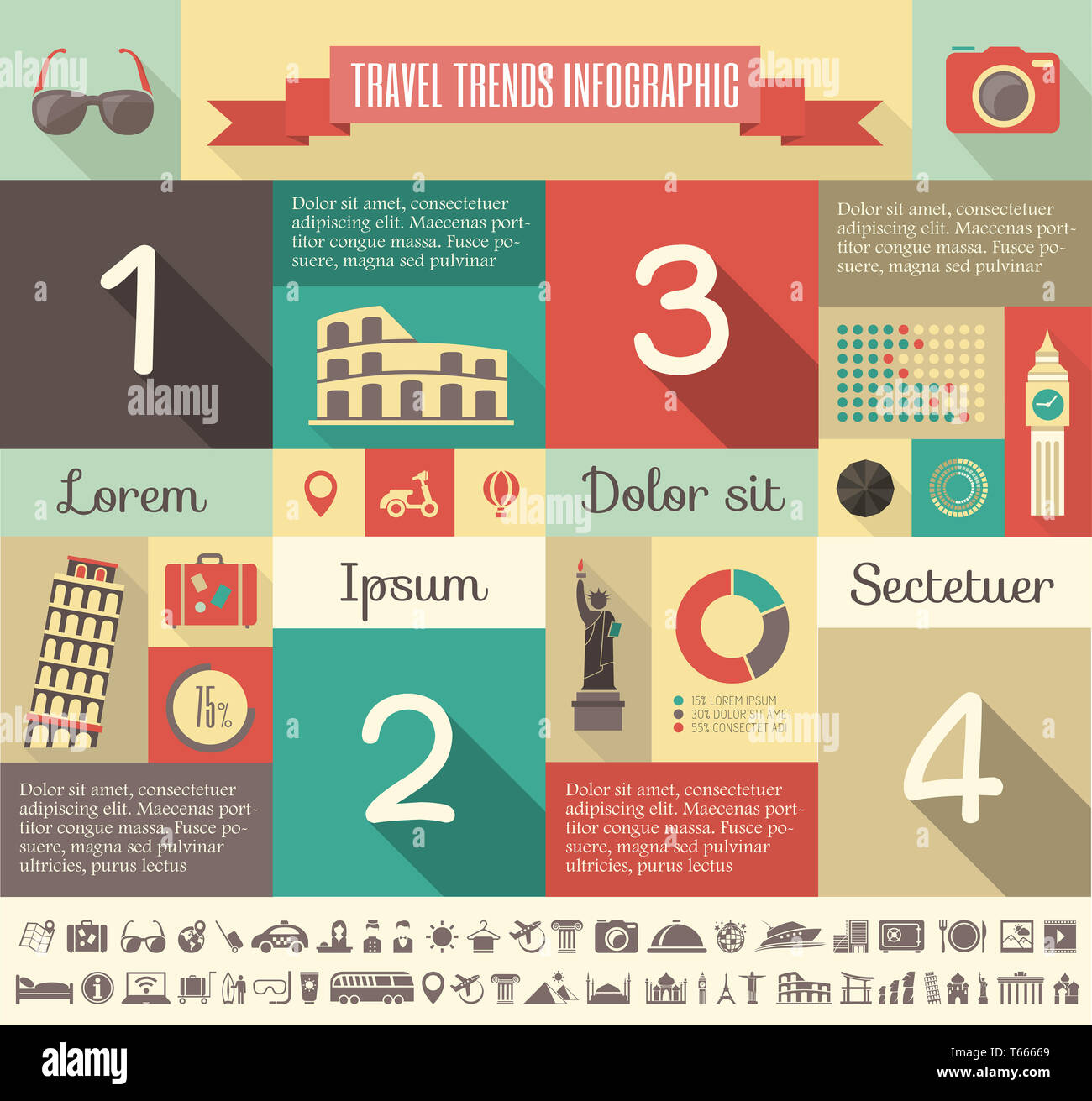 Travel Infographic Template Stock Photo - Alamy