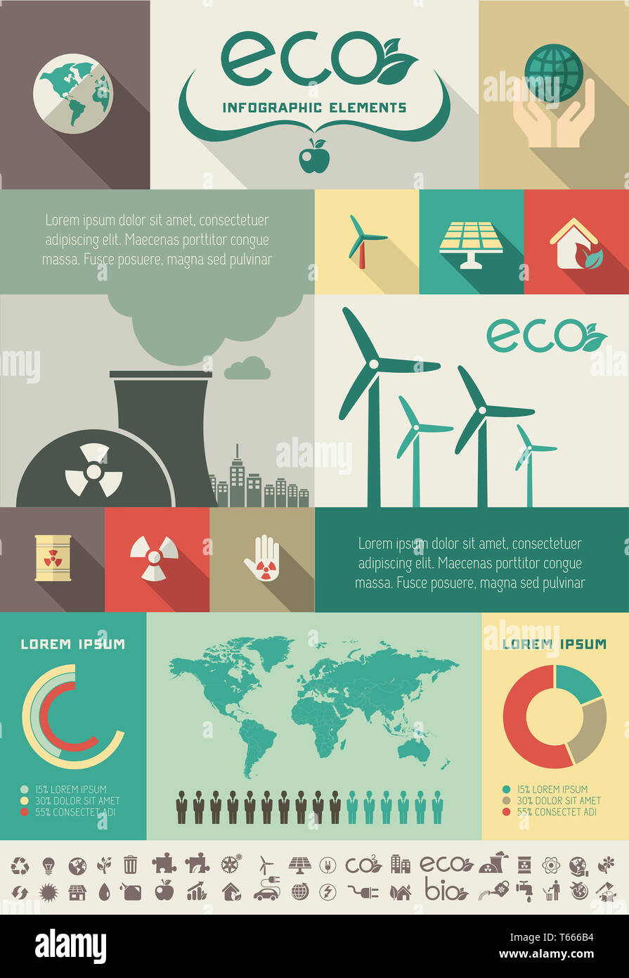 Ecology Infographic Template Stock Photo - Alamy
