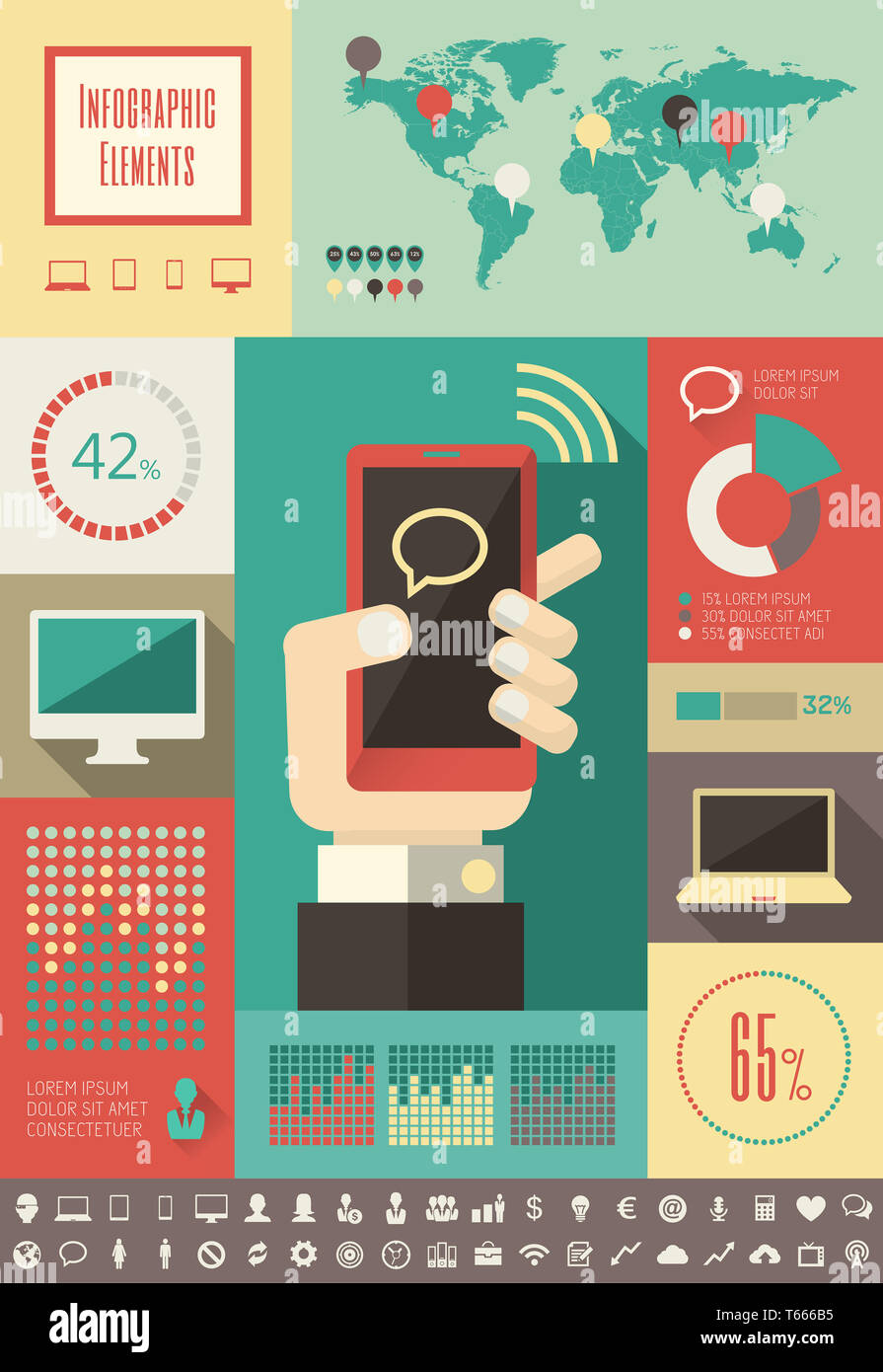Laptop infographic template illustration design hi-res stock ...