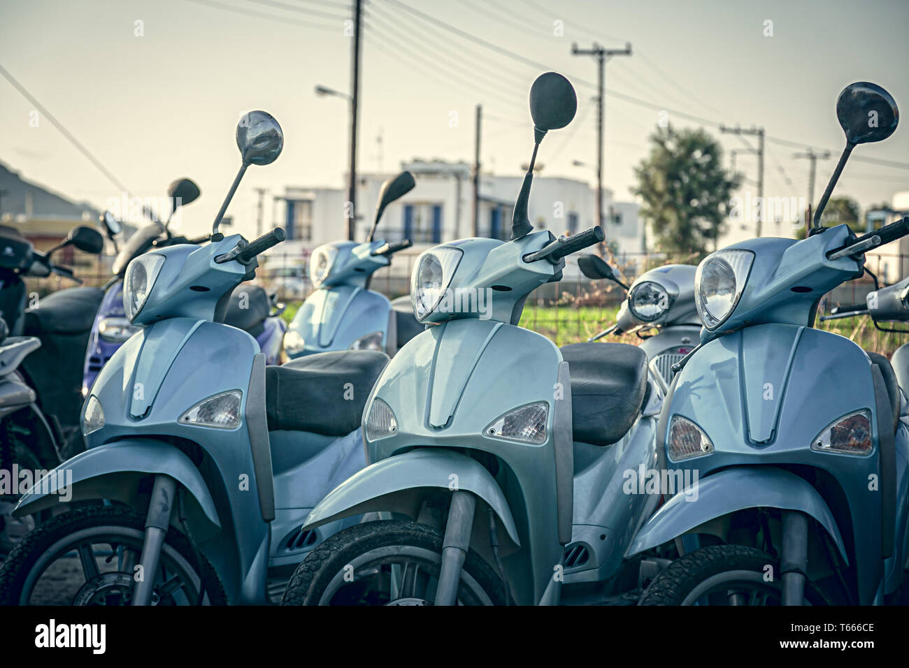 Blue scooter hi-res stock photography and images - Alamy