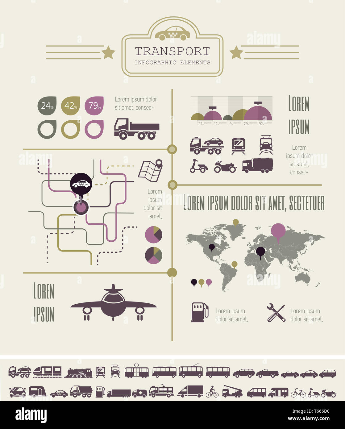 Transportation Infographic Template Stock Photo - Alamy