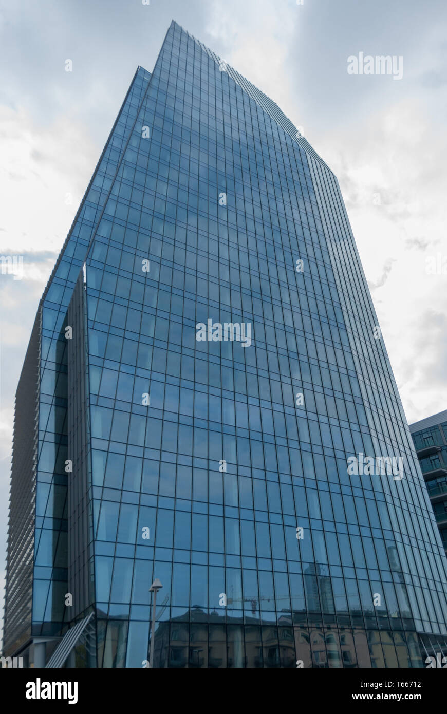 View of the exterior of modern office building in Milan office park ...