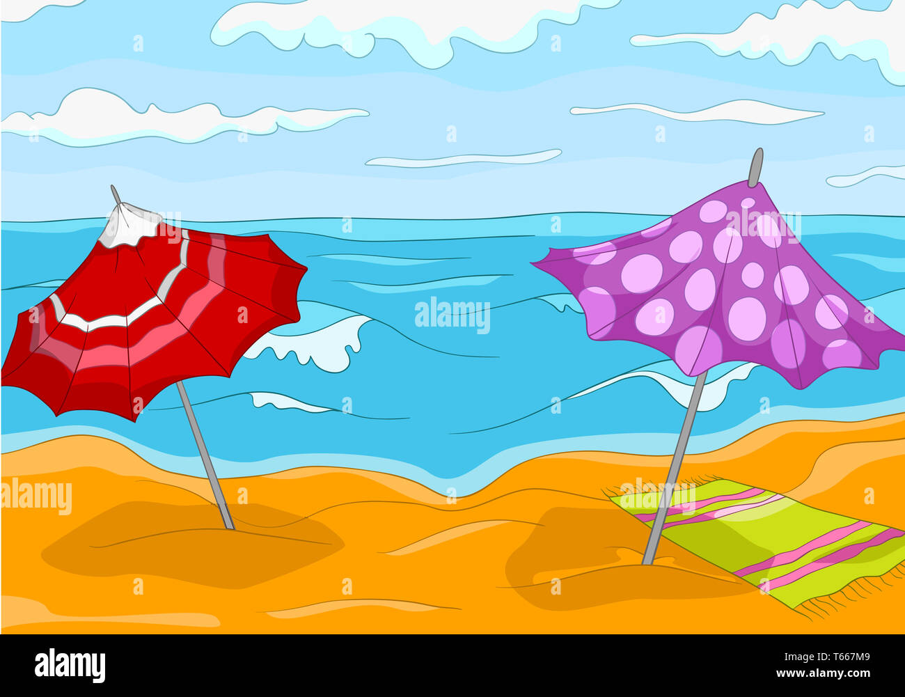 Beach cartoon hi-res stock photography and images - Alamy
