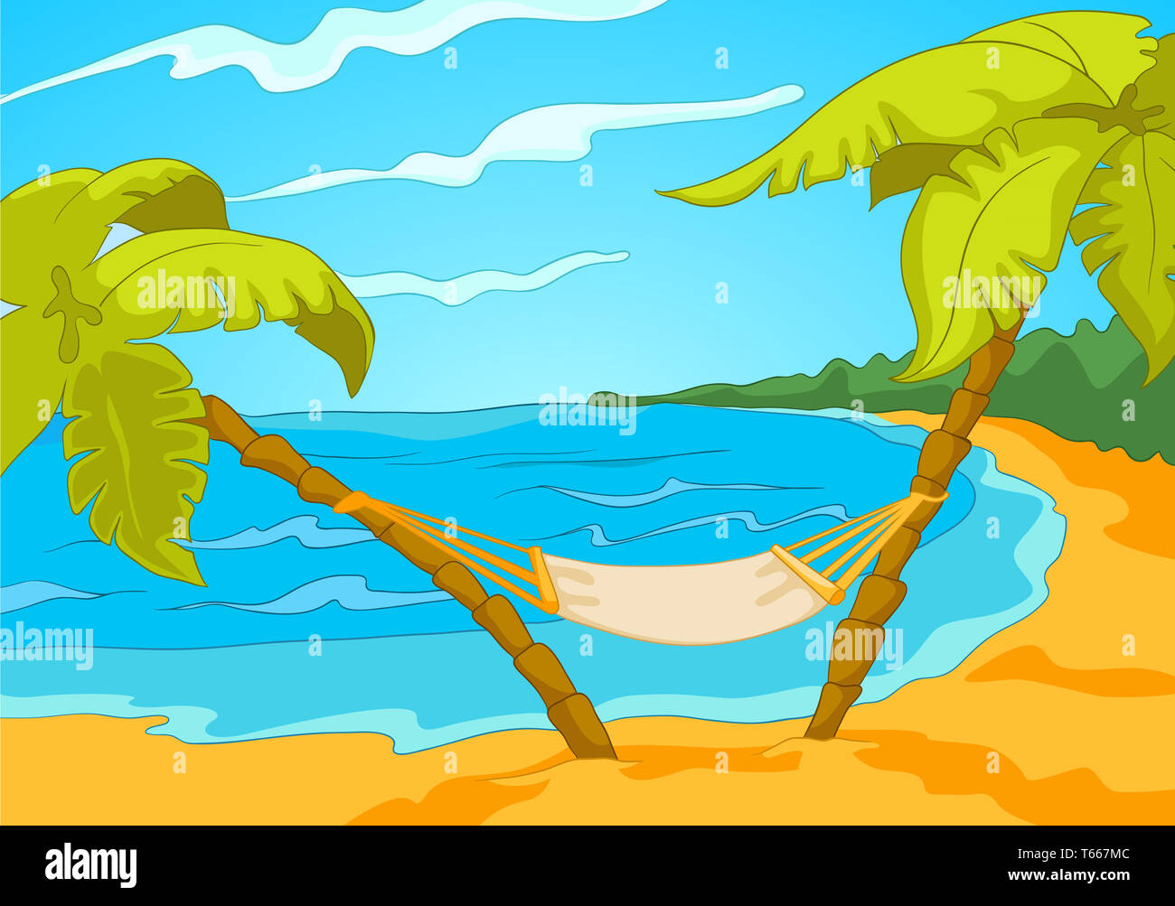 Beach cartoon hi-res stock photography and images - Alamy
