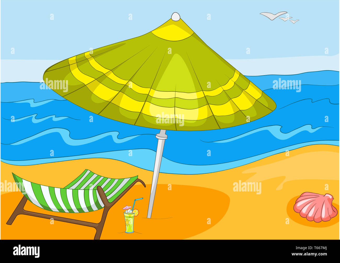 Beach cartoon hi-res stock photography and images - Alamy
