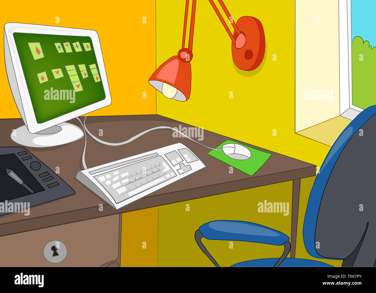 Work place cartoon hi-res stock photography and images - Alamy