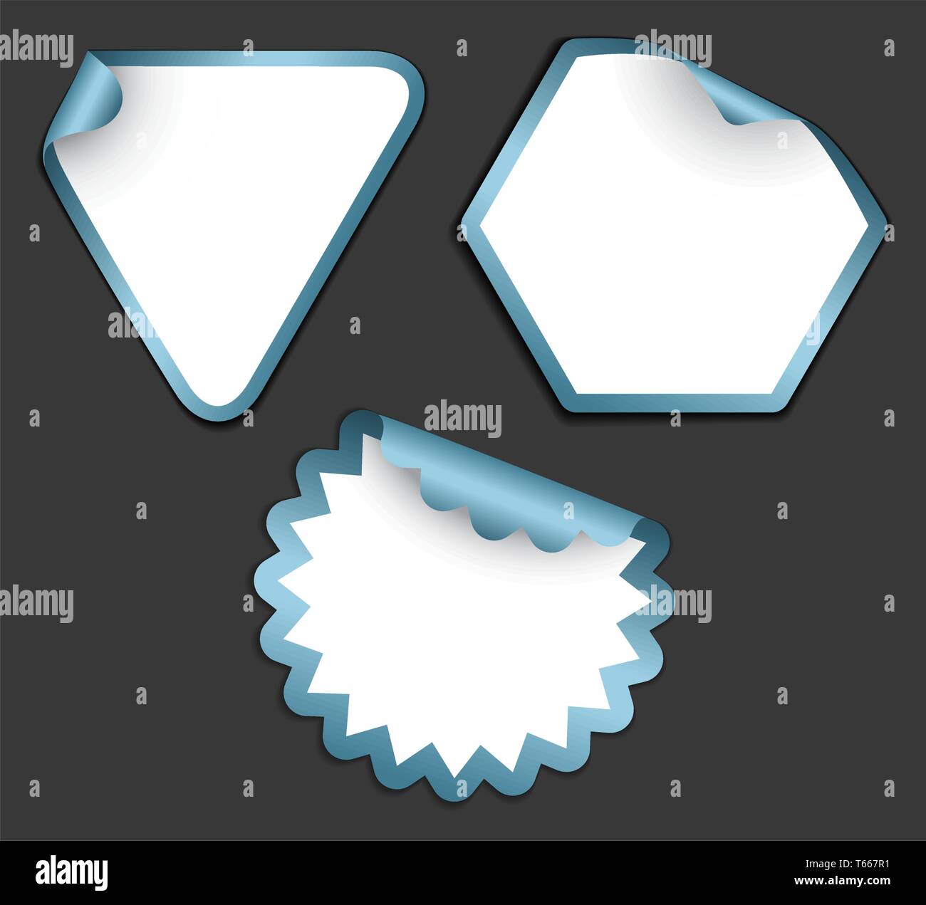White labels and stickers with blue metal border Stock Vector Image ...