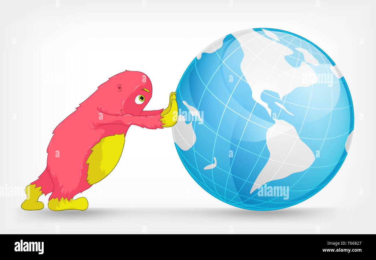 Monster with globe hi-res stock photography and images - Alamy