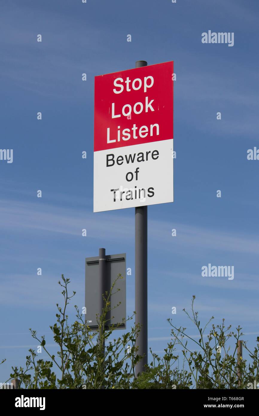 Stop Look Listen Railway Sign High Resolution Stock Photography and ...