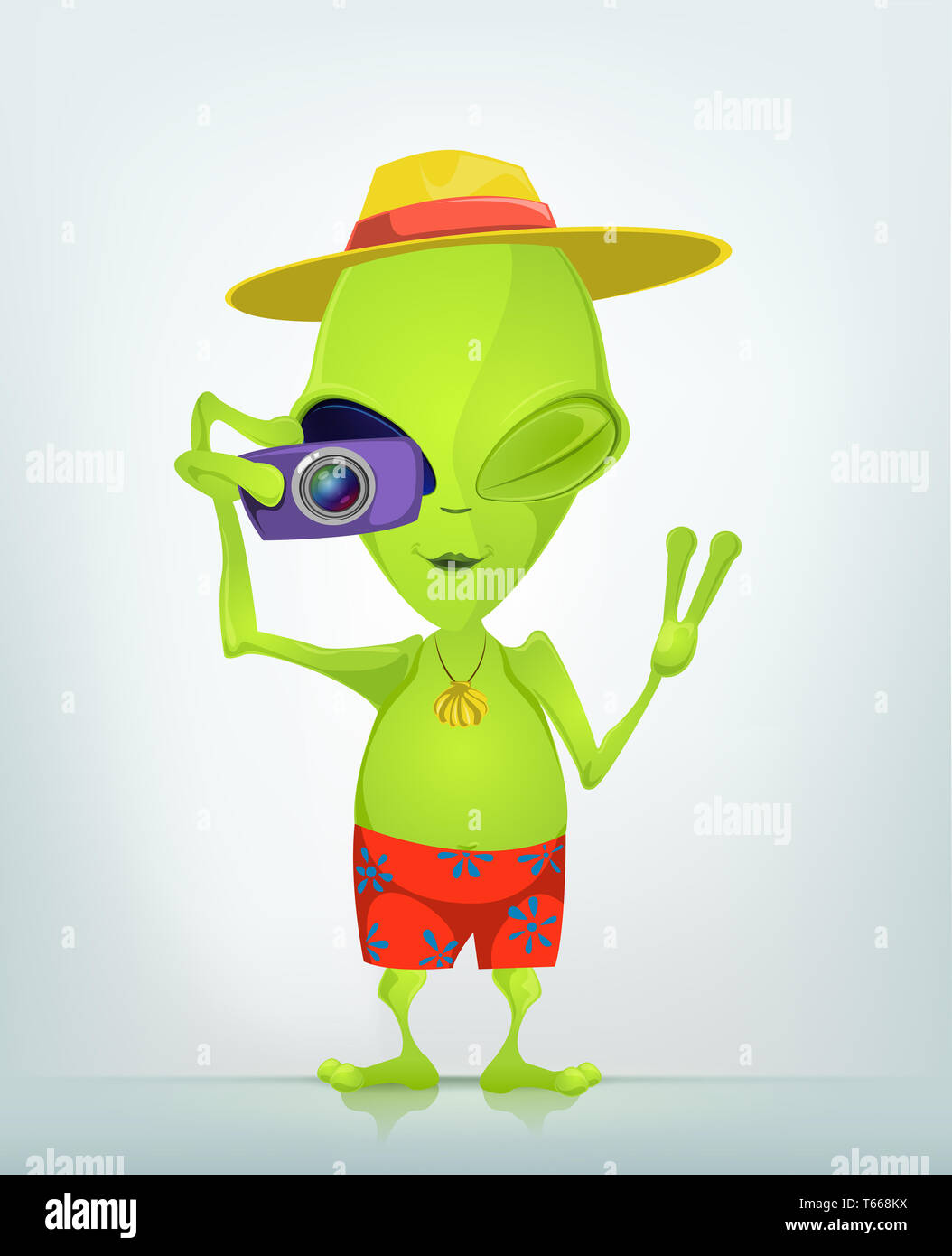 Cartoon Character ALIEN 035 CS5 Stock Photo - Alamy
