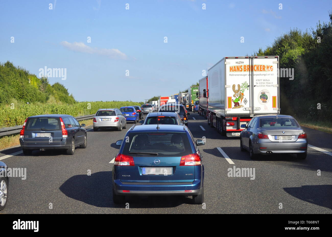 Traffic on a typical German Autobahn, Germany Stock Photo - Alamy