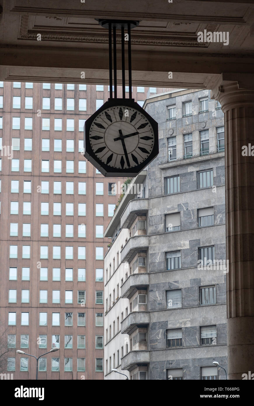 Milan central station clock hi-res stock photography and images - Alamy