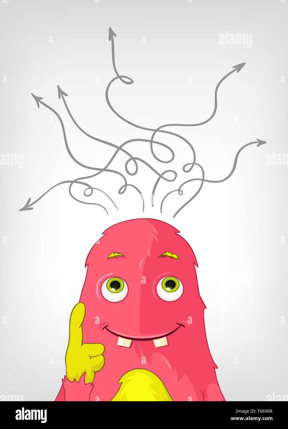 Funny Monster. Thinking Stock Photo - Alamy