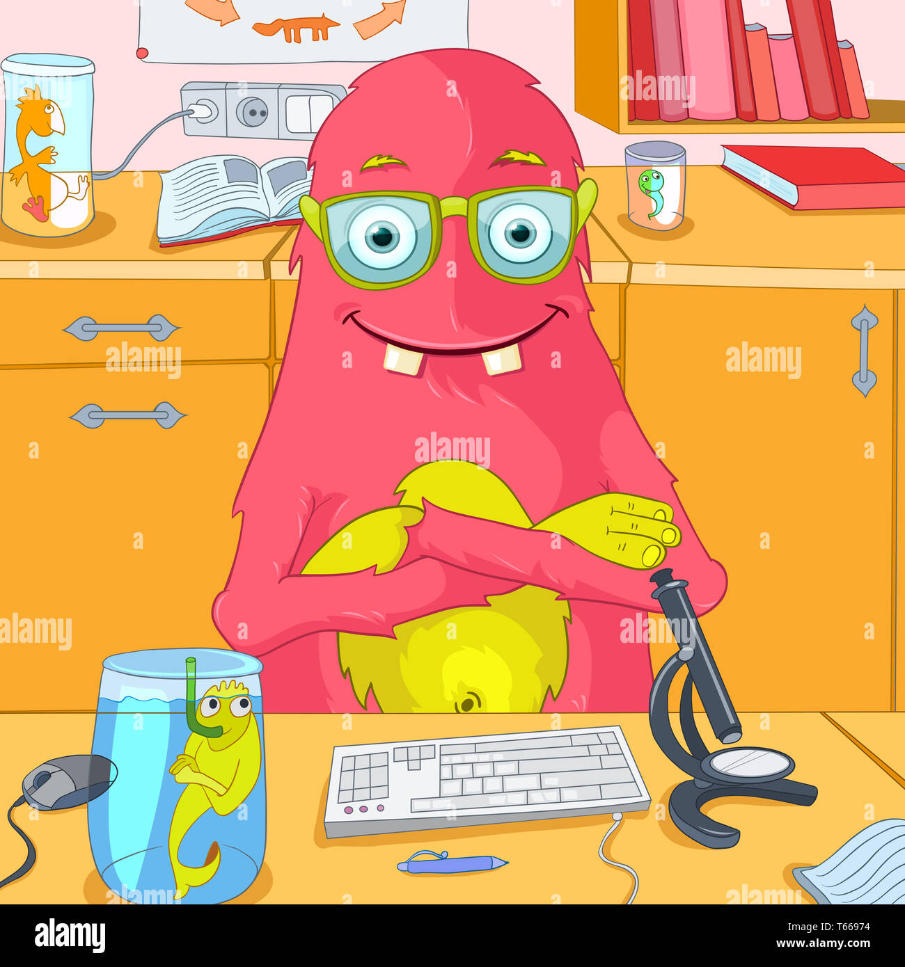 Funny cartoon scientist hi-res stock photography and images - Alamy