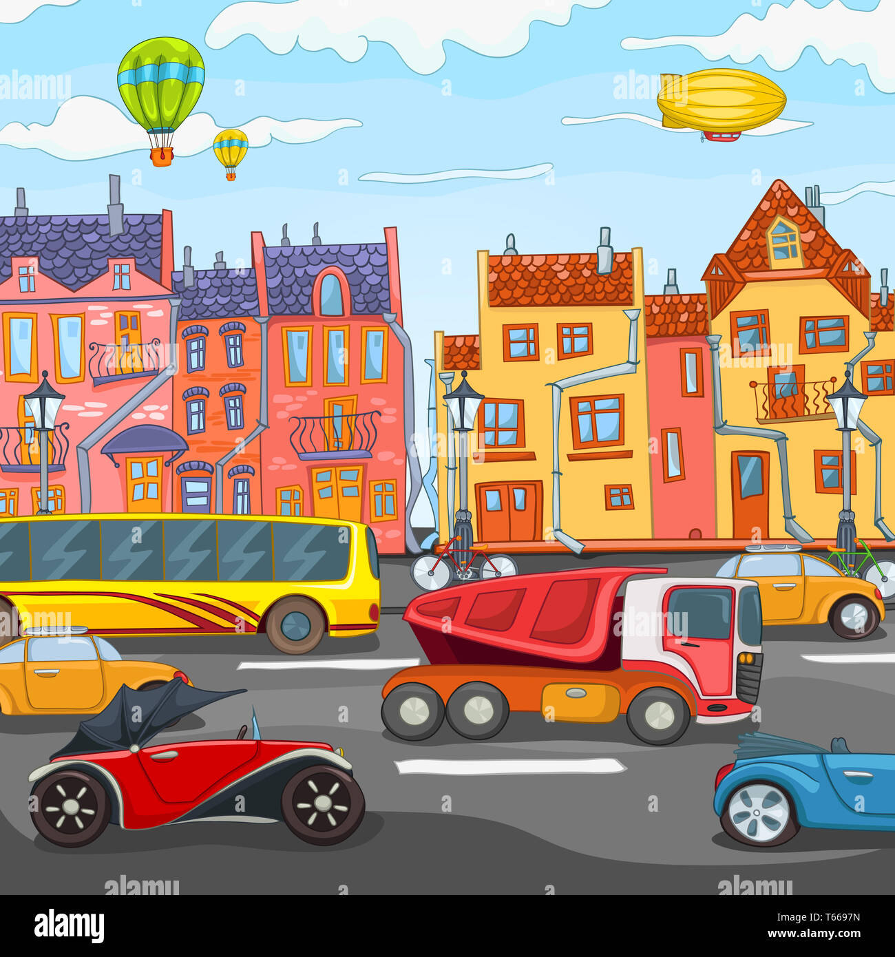 Cartoon city and highway hi-res stock photography and images - Alamy