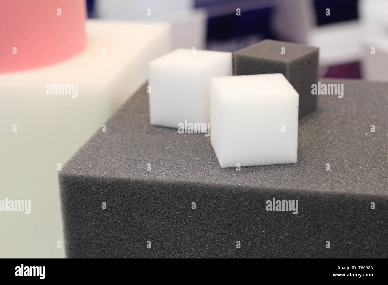 Brightly colored foam rubber for furniture factories. Polyurethane foam ...