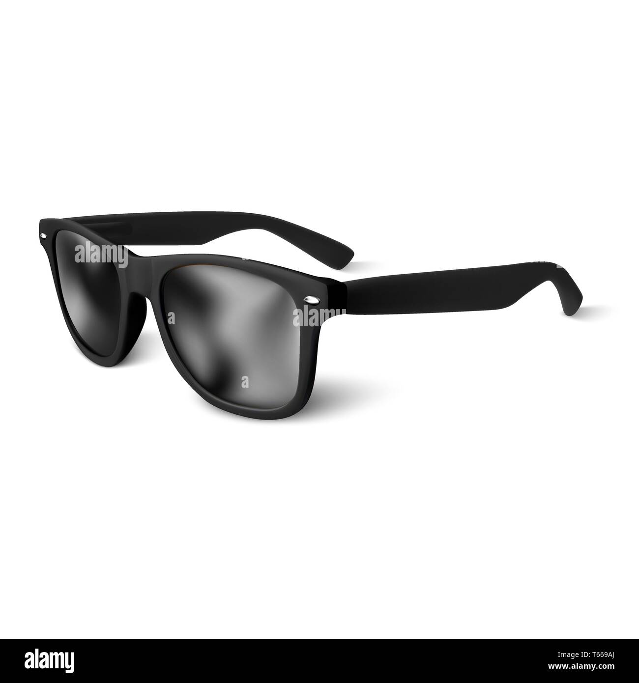 Realistic Black Sun Glasses Isolated On White Background Vector Illustration Stock Vector Image