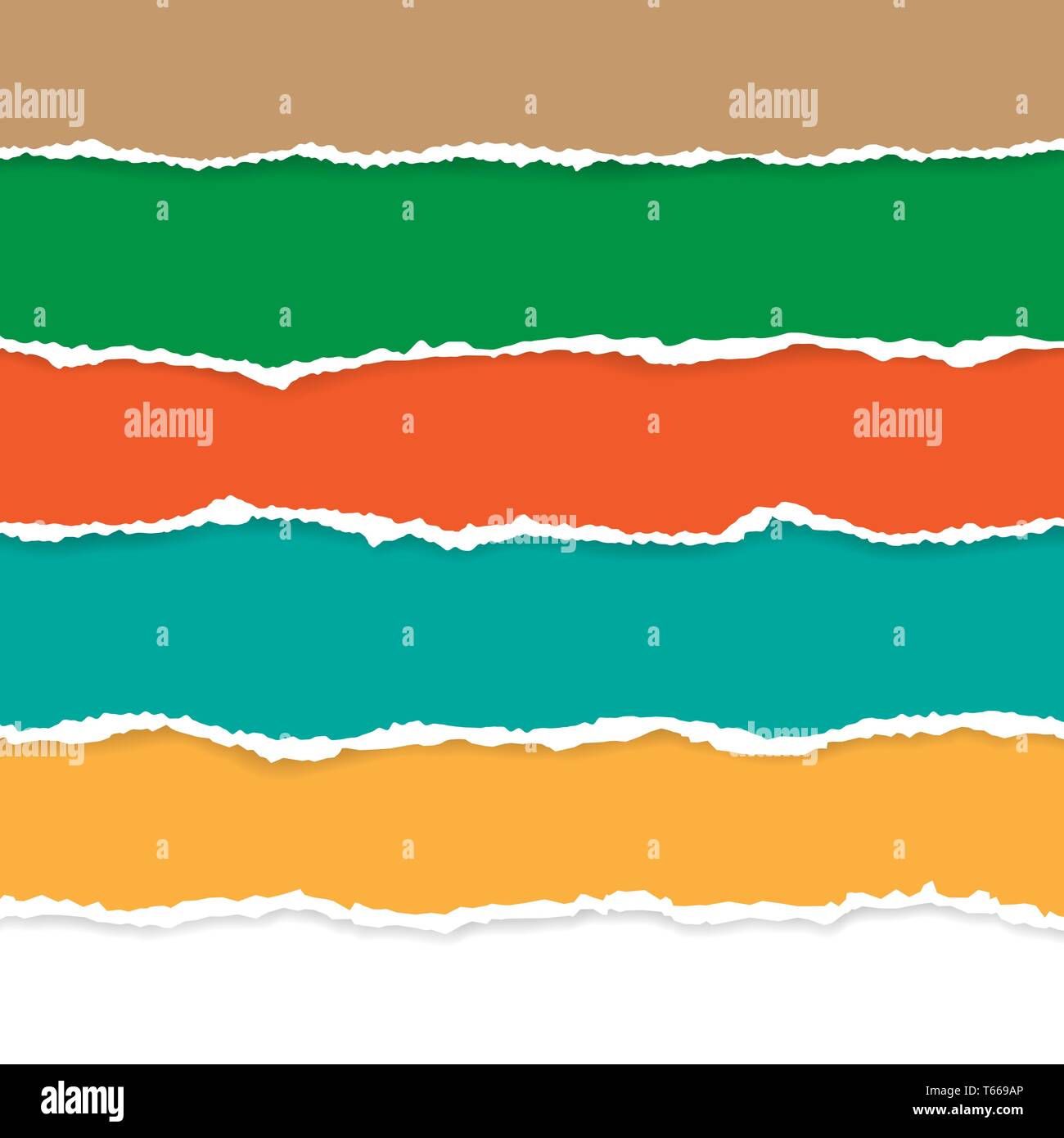 set of color torn paper. vector illustration with shadows Stock Vector ...