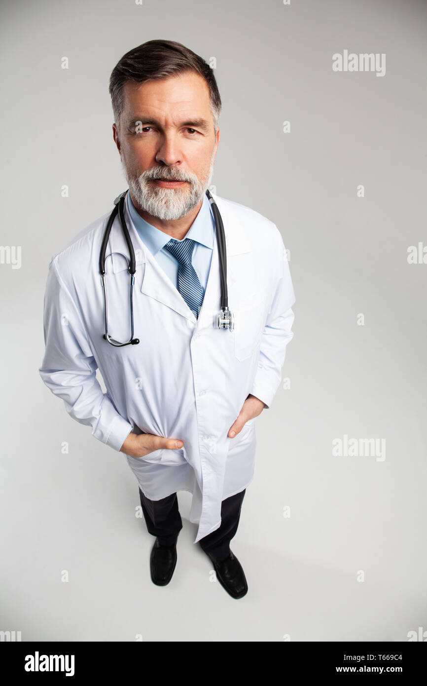 Full body portrait of happy smiling doctor, isolated on white ...