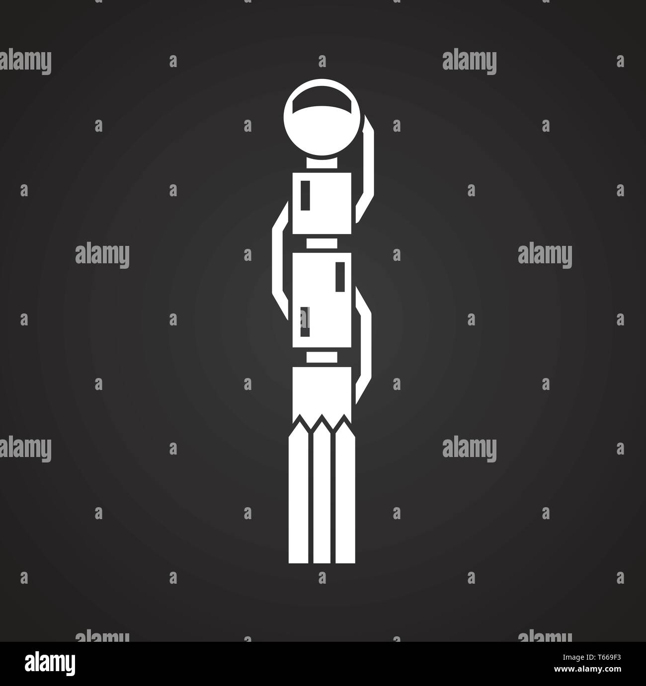 Rocket icon on background for graphic and web design. Simple vector ...