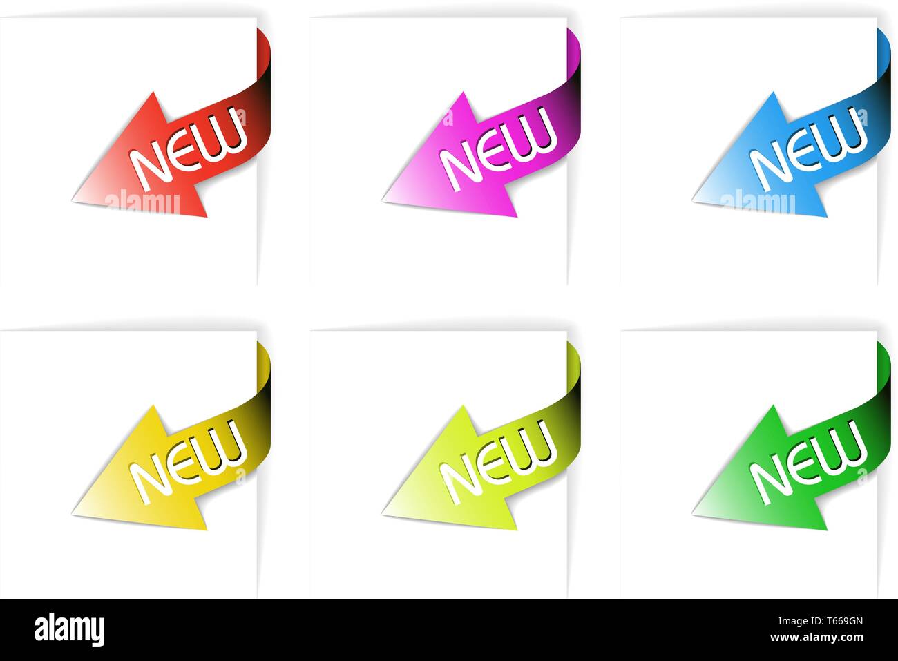Colorful new corner ribbons set - arrows pointing at the content ...