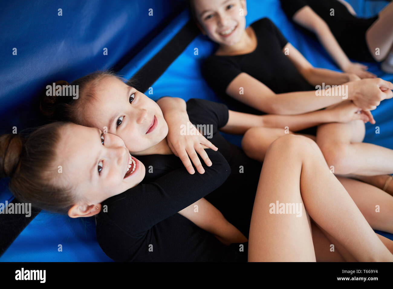 Girls Having Fun in Training Stock Photo - Alamy