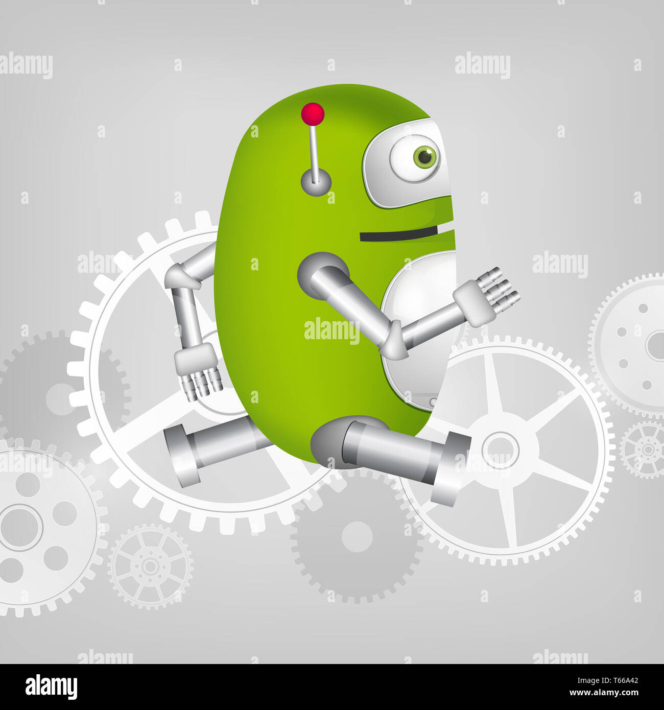 Cartoon running robot illustration hi-res stock photography and images ...