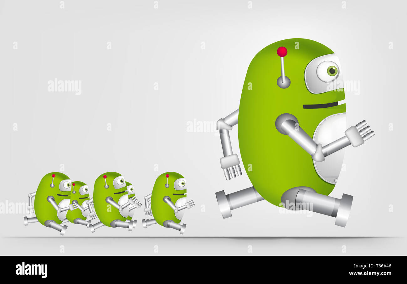 Cartoon running robot illustration hi-res stock photography and images ...