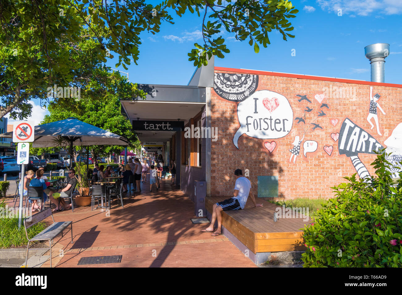 Forster, NSW, Australia-April 20, 2019: People enjoying the sunny ...